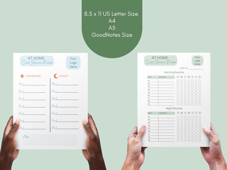 Editable Client Skincare Routine • Printable/digital • Esthetician ...
