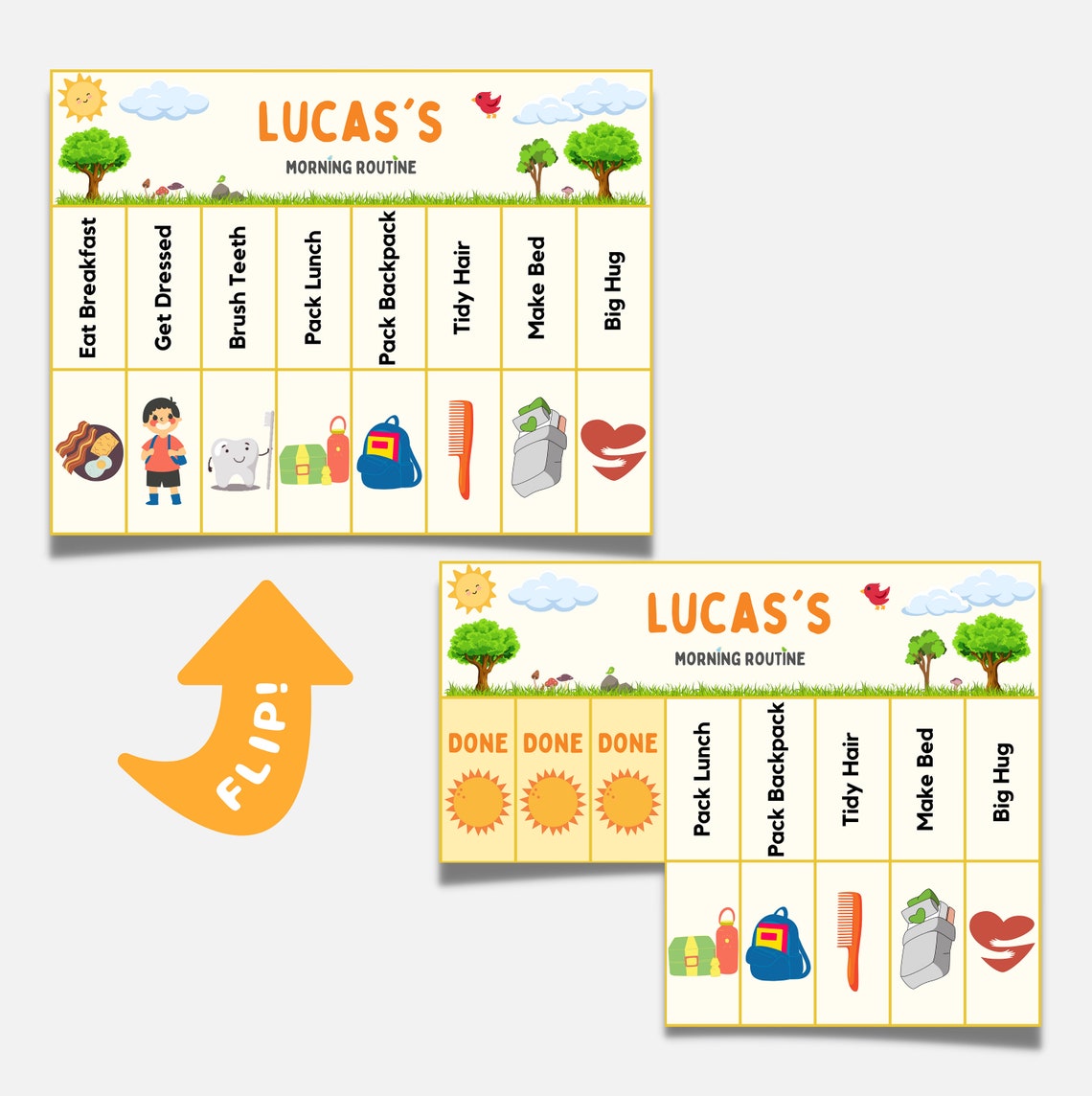 Morning Routine Charts Printable Routines Editable Checklist ...