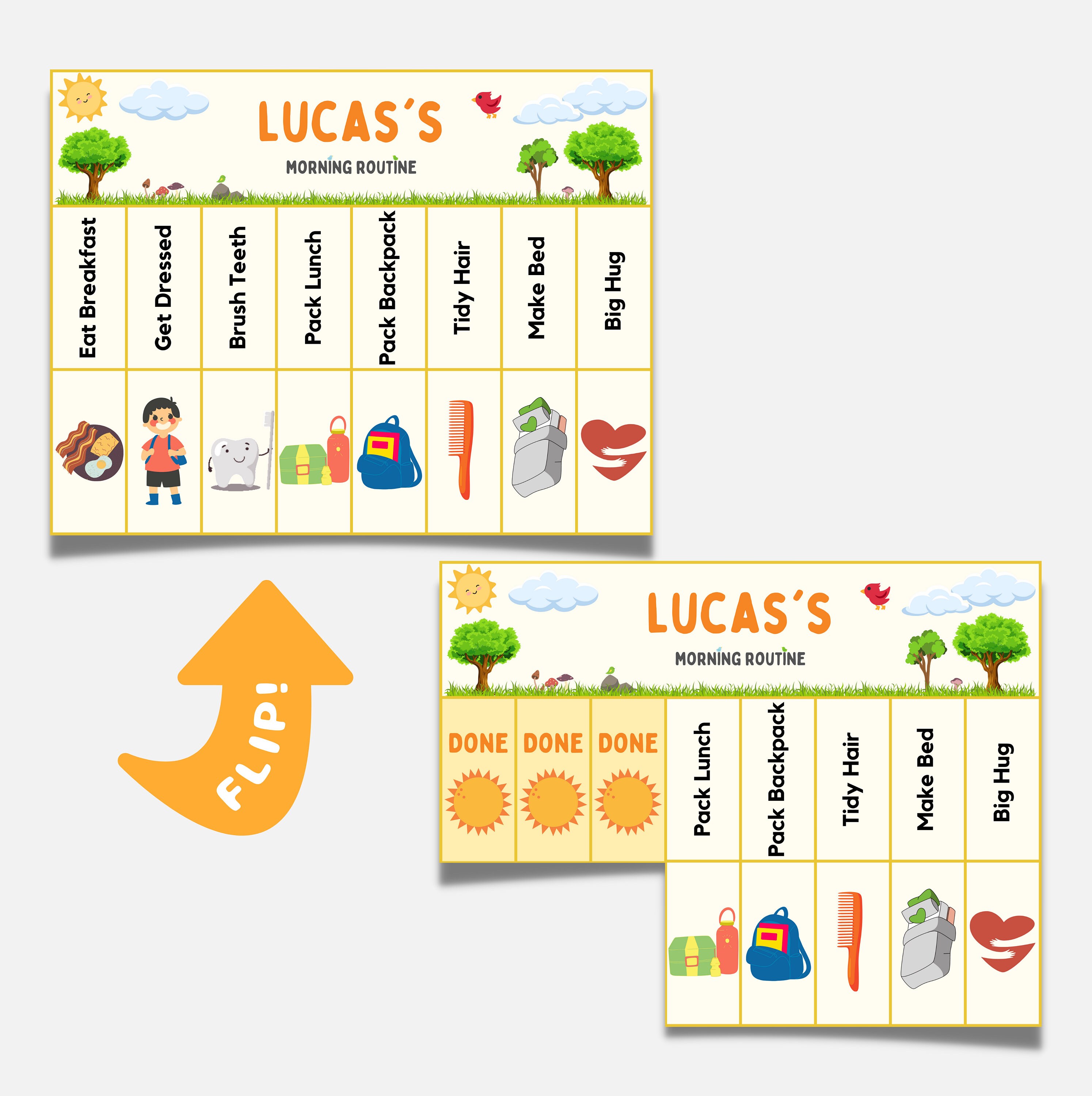 Morning Routine Charts • Printable Routines • Editable Checklist ...