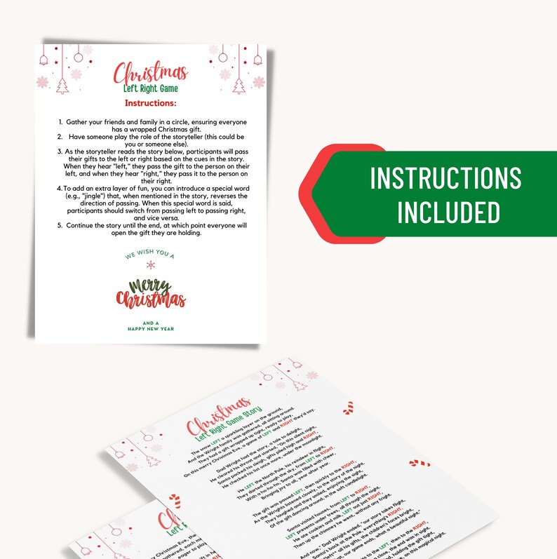 Christmas Left Right Game Bundle | Gift Exchange Game | Right-left ...