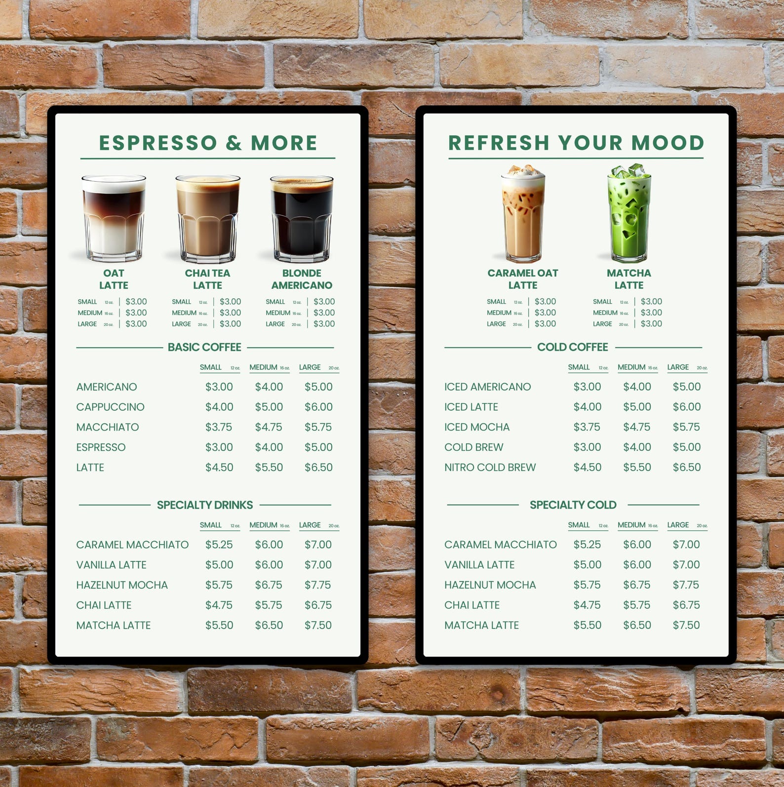 Editable Vertical Coffee Shop 4K TV Menu Template – Animated Digital ...