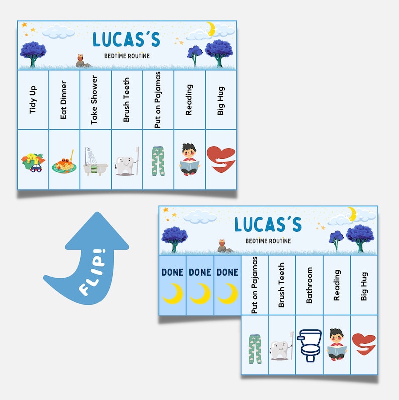 Editable Bedtime Routine Chart: Kids Checklist (printable PDF) - Etsy