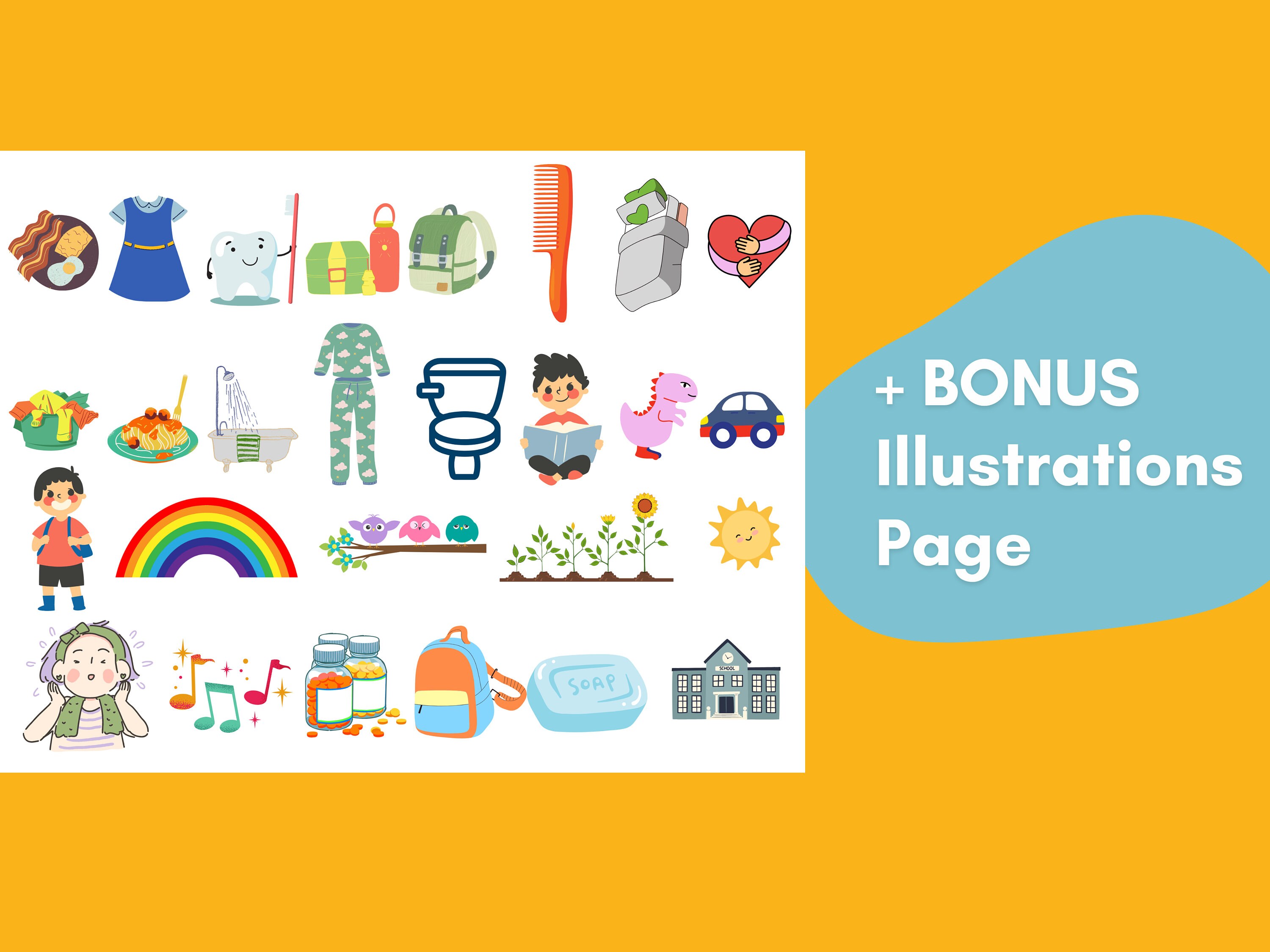 Kids & Toddlers Interactive Routine Chart Printable Rainbow Themed Flip ...