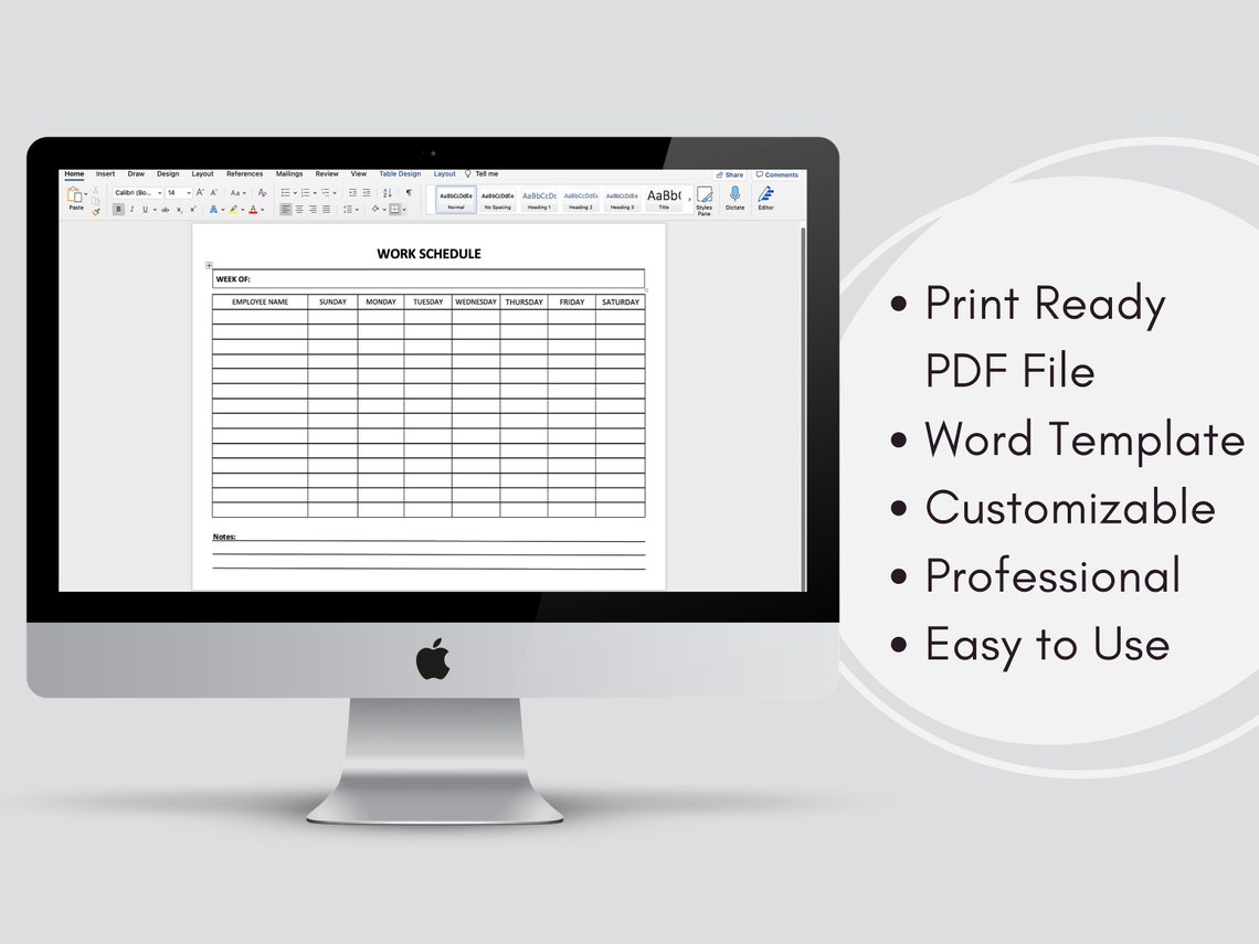 Basic Employee Work Schedule • Employee Weekly Time Sheet • Staff ...