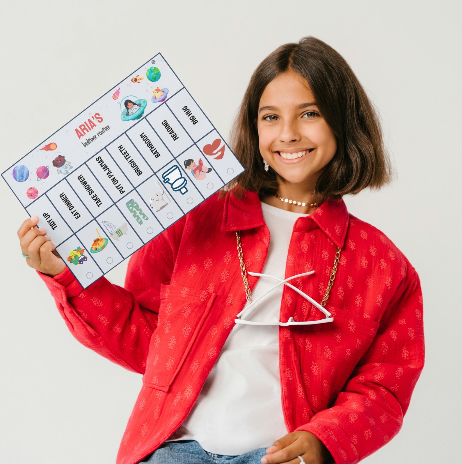 Kids Interactive Routine Chart Bundle Printable Space Themed Flip Chart ...