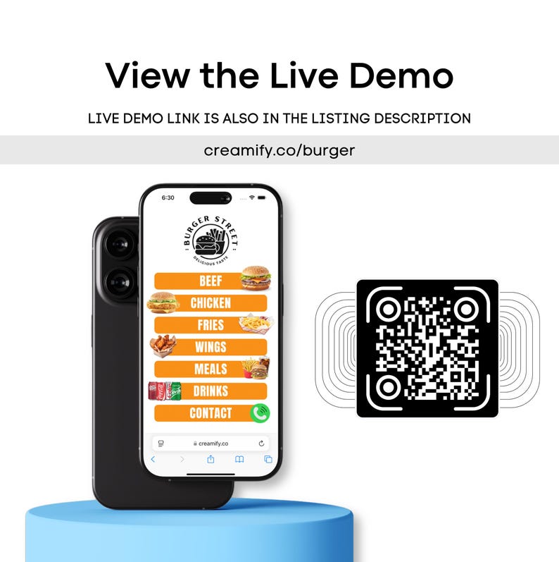 Restaurant QR Code Menu Website Template: Mobile-friendly Canva Design ...