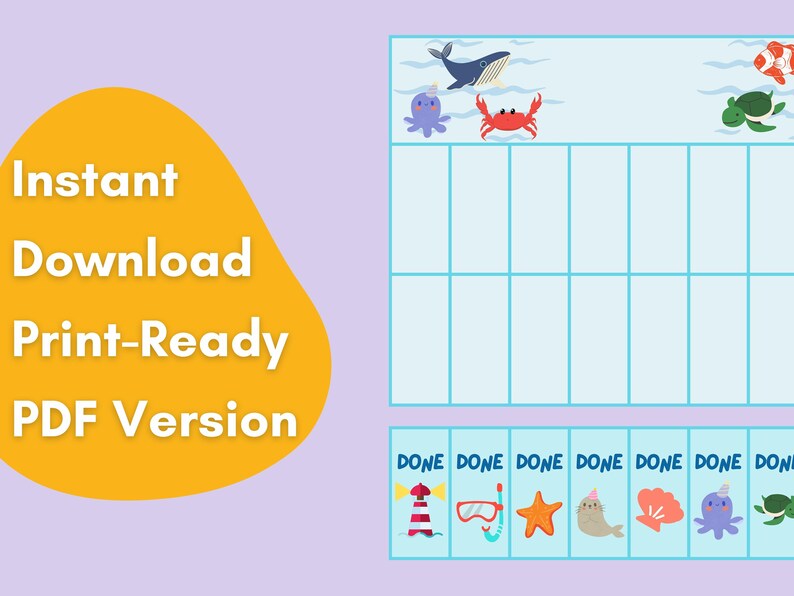 Foldable Interactive Routine Chart Bundle • Printable Ocean Themed Flip ...