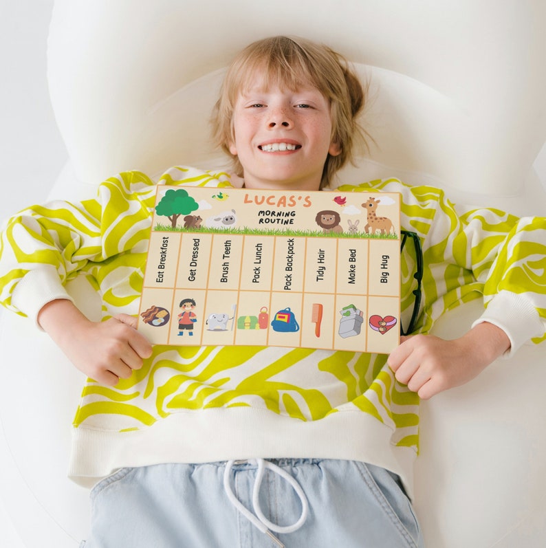 Kids & Toddlers Interactive Routine Chart Printable Animals - Etsy