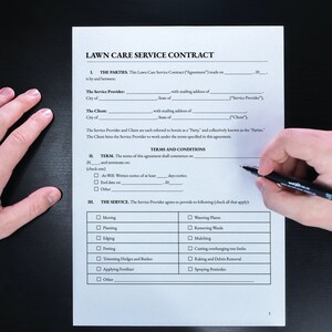 Editable Lawn Care Service Agreement Template (instant Download) - Etsy