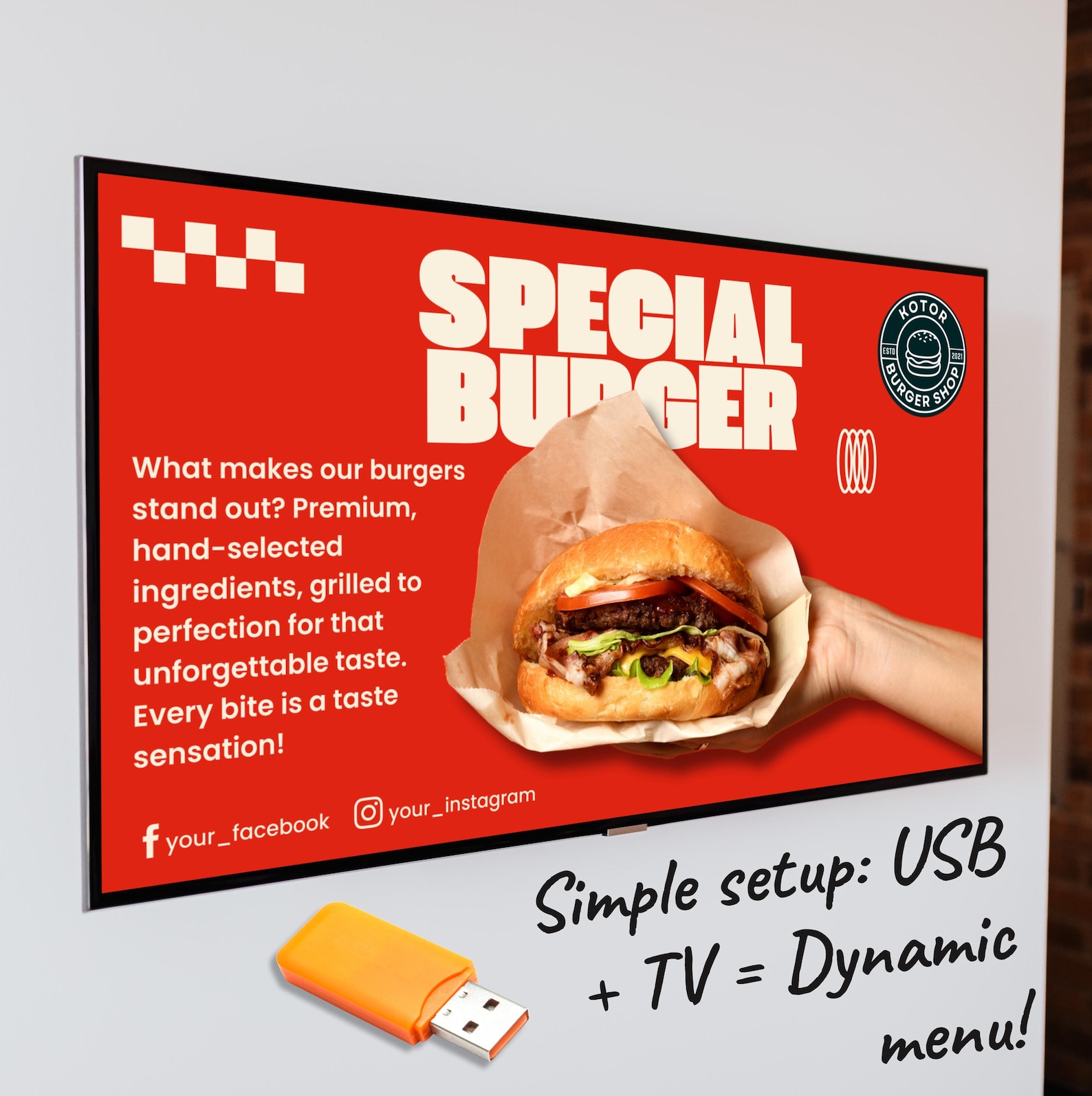 Digital Menu Board for Burger Shop | Fast Food Combo Meal Screen ...