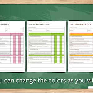 Teacher Evaluation Form • Performance Review • Printable PDF ...
