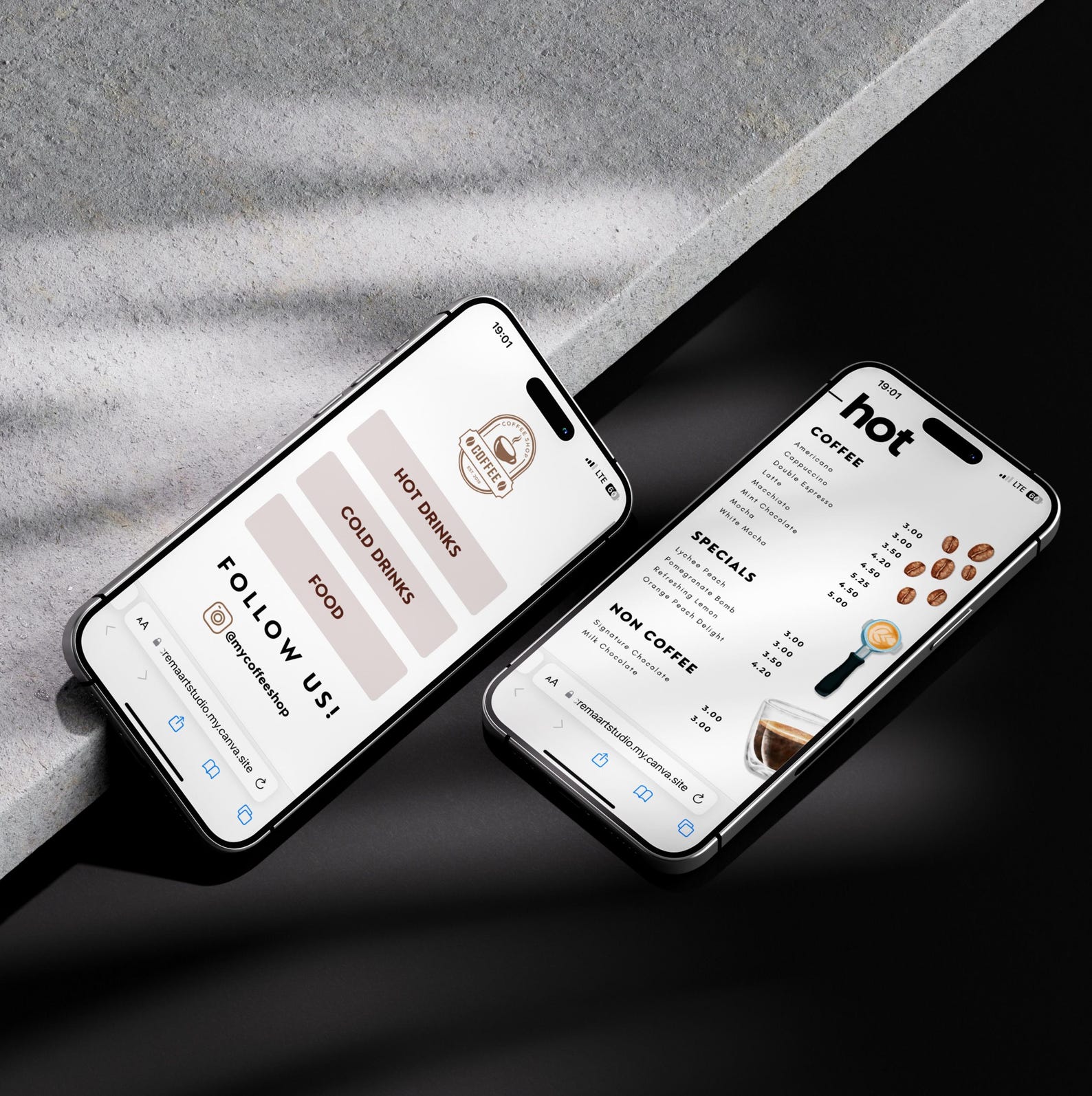 Customizable Mobile QR Code Cafe Menu Website (canva Template) - Etsy
