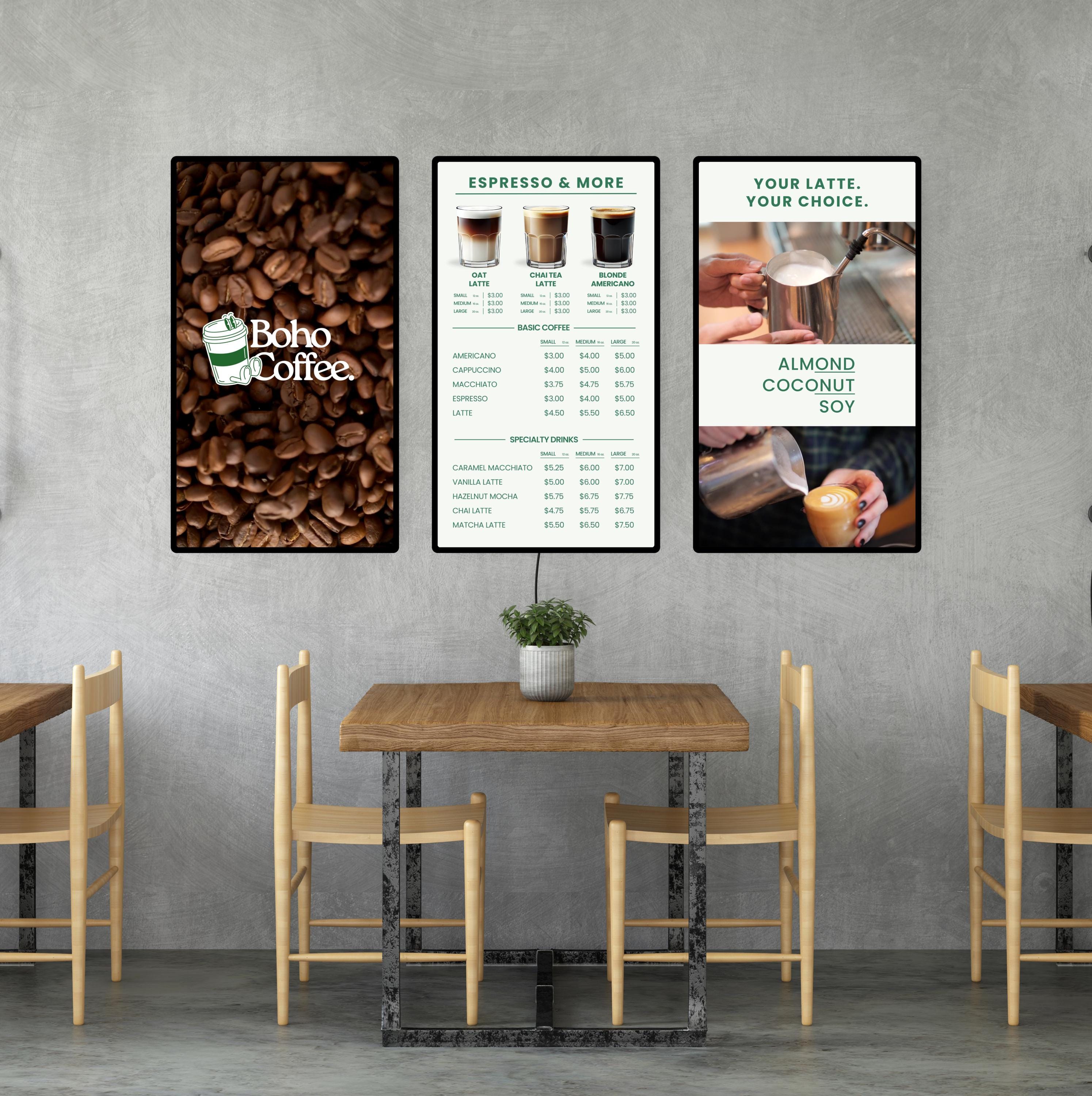 Custom 4K TV Menu Board: Animated Restaurant & Cafe Design - Etsy