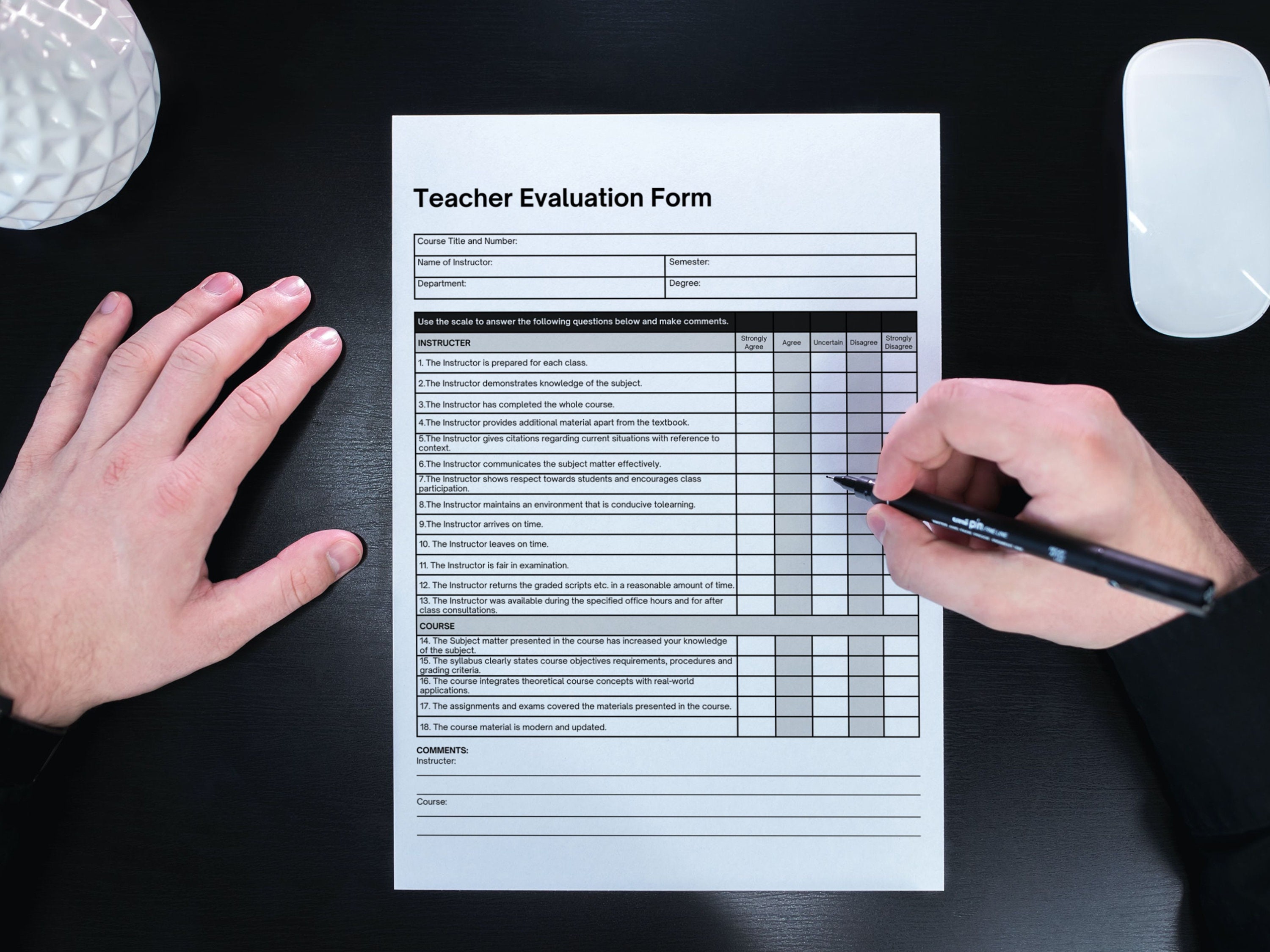 Teacher Evaluation Form Performance Review Printable PDF & Customizable ...