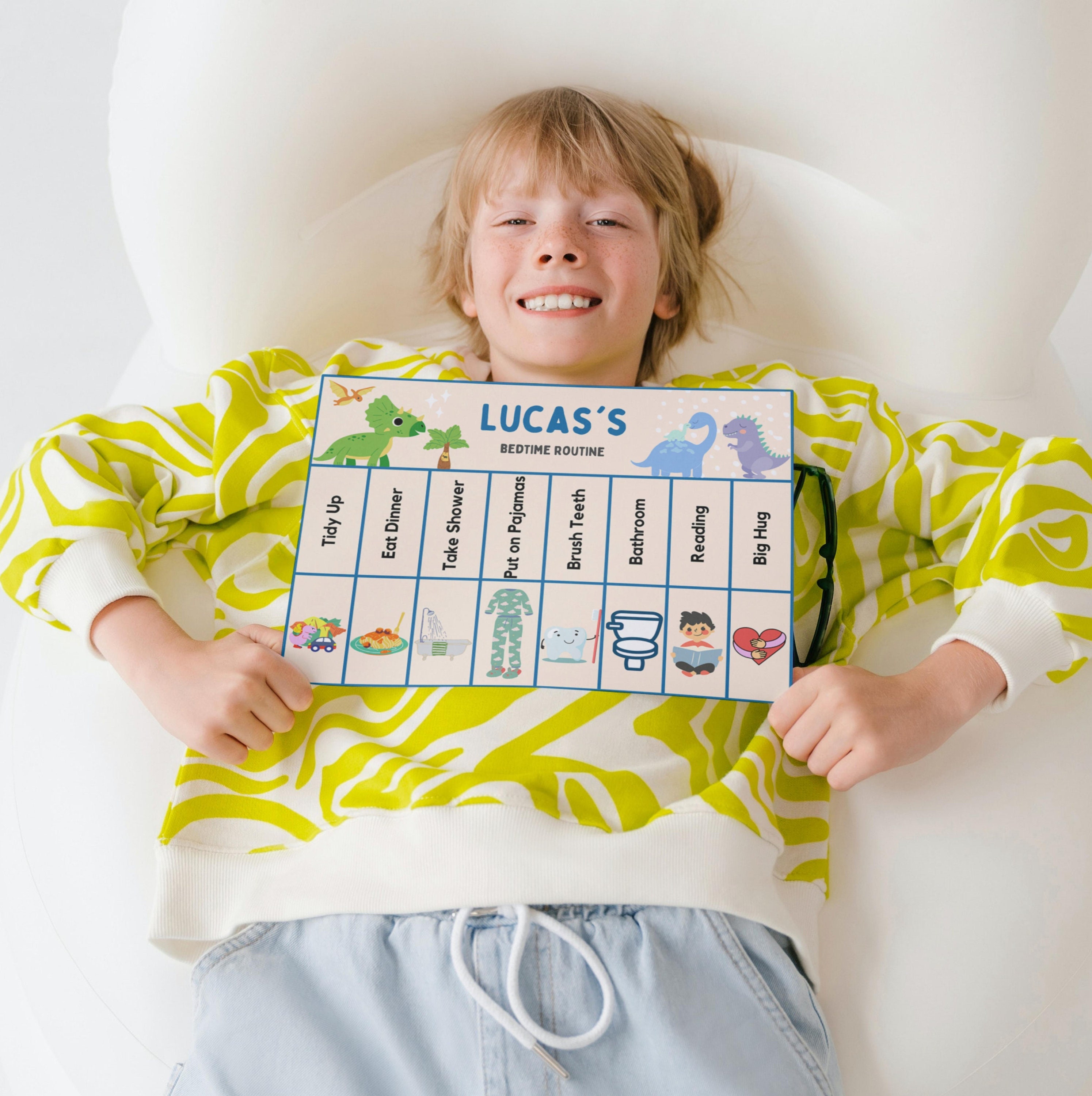 Morning & Bedtime Routine Chart Printable Dinosaur Themed - Etsy