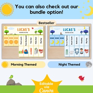 Morning Routine Charts • Printable Routines • Editable Checklist ...
