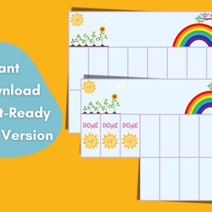 Kids & Toddlers Interactive Routine Chart • Printable Rainbow Themed ...