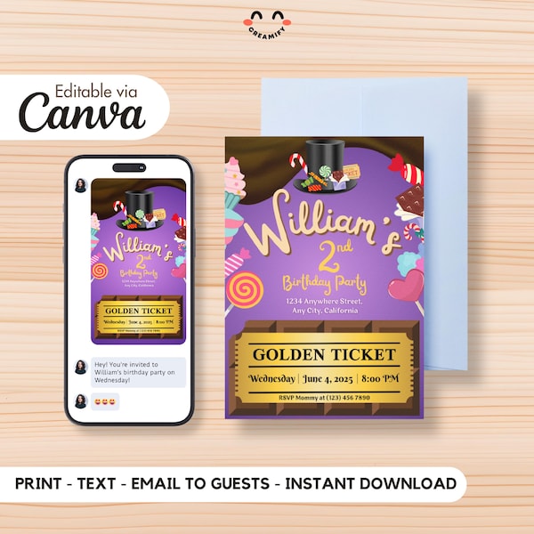 Charlie Factory Invitation - Etsy