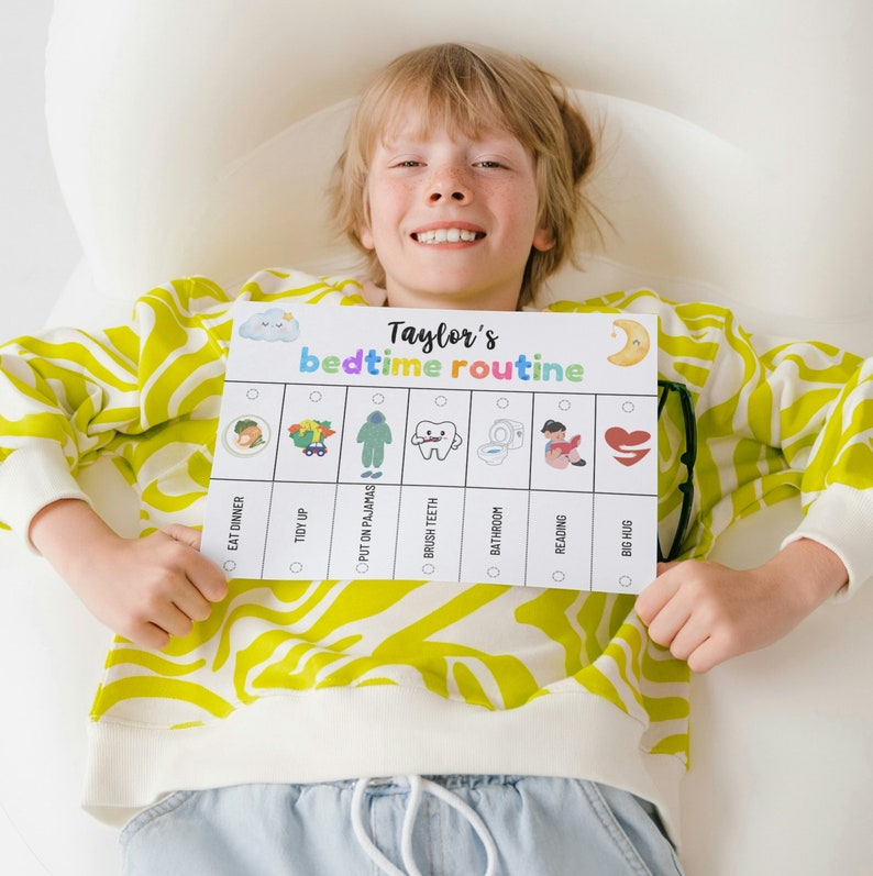 Editable Kids Routine Flip Chart: Morning & Bedtime Visuals (canva ...