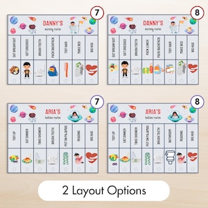 Kids Interactive Routine Chart Bundle • Printable Space Themed Flip ...