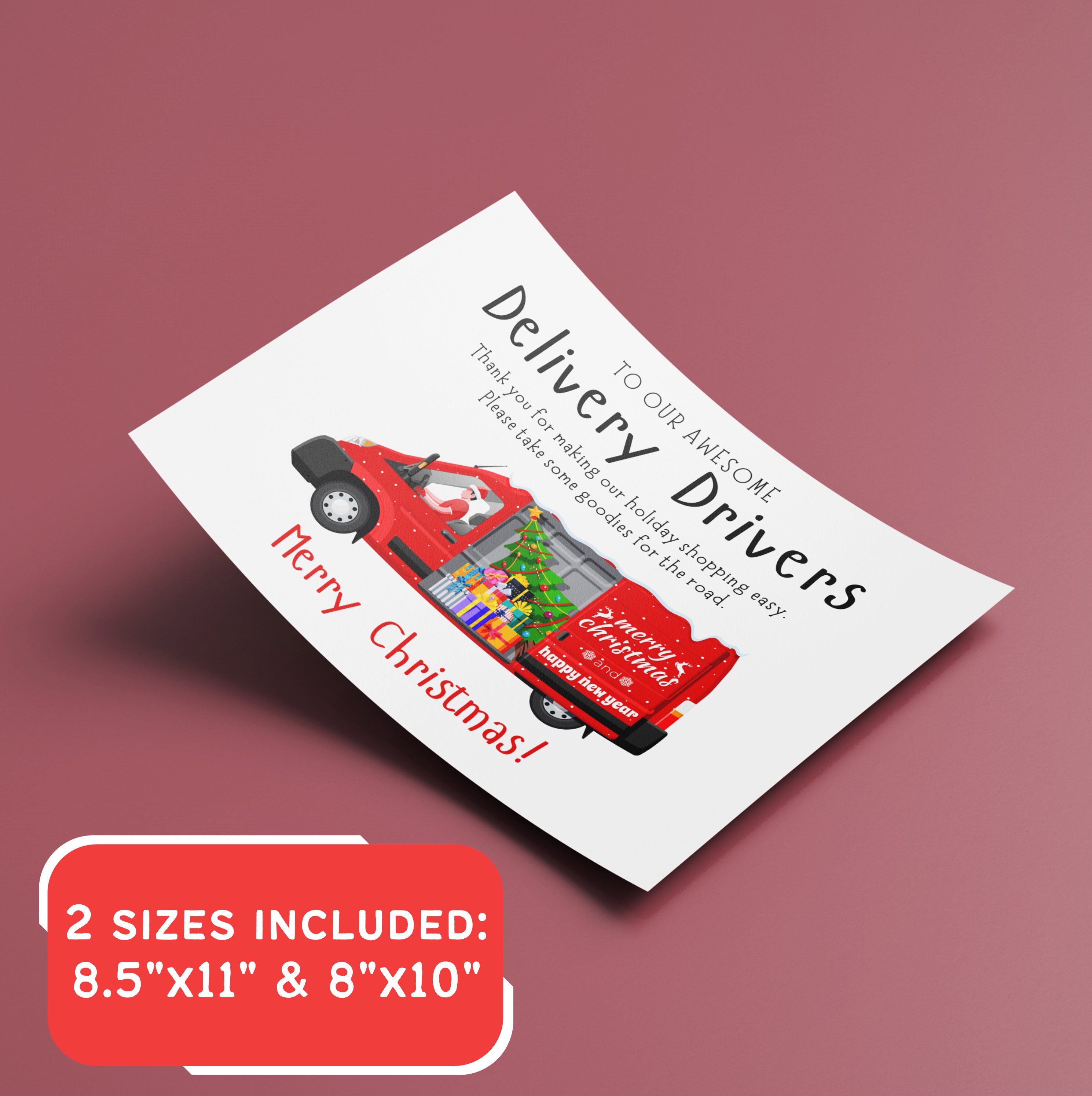Printable Delivery Driver Snack Sign - Appreciation With a Treat ...