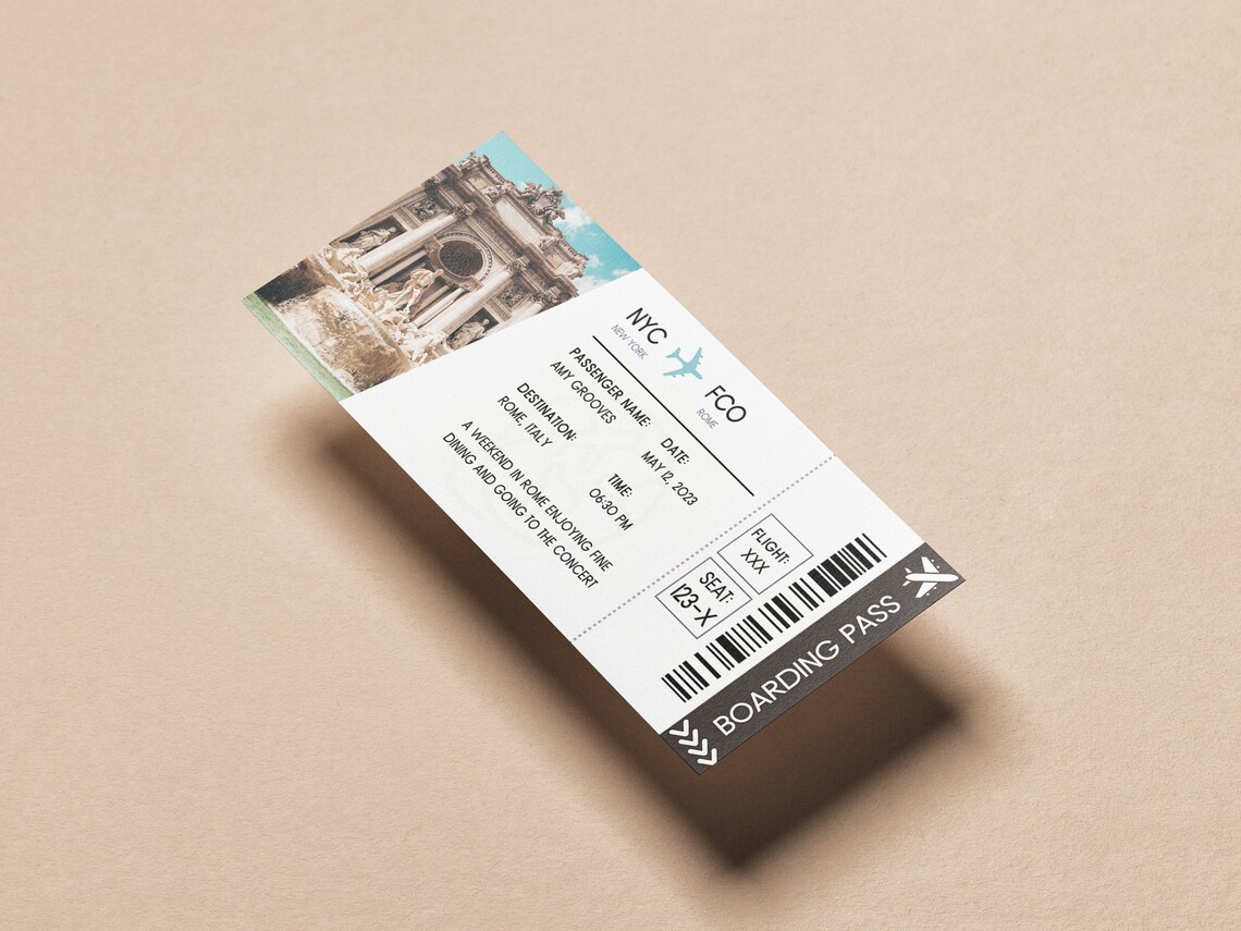 Editable Boarding Ticket Template Bundle Surprise Airline - Etsy