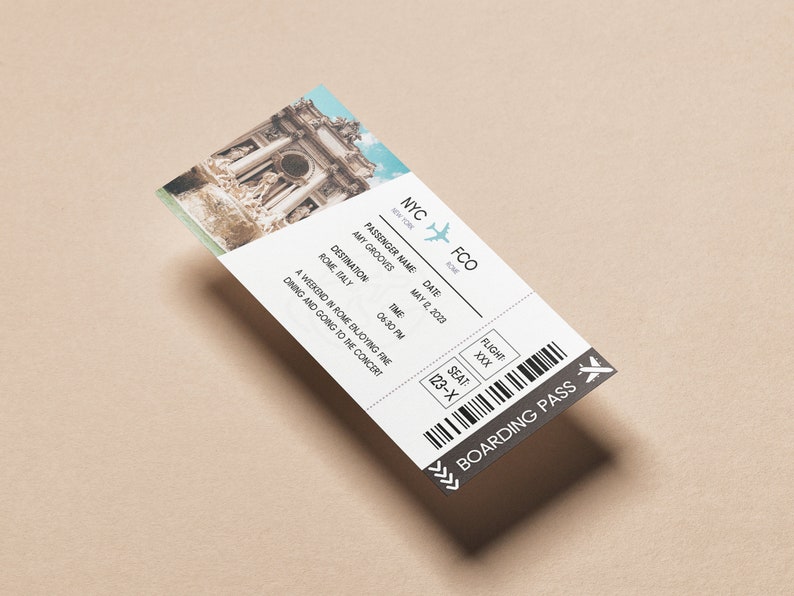 Editable Boarding Ticket Template Bundle Surprise Airline - Etsy