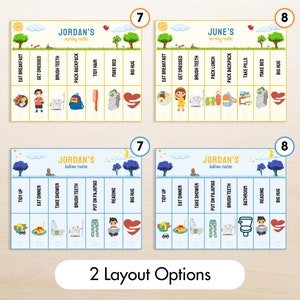 Morning and Bedtime Routine Charts Printable Routines Editable ...