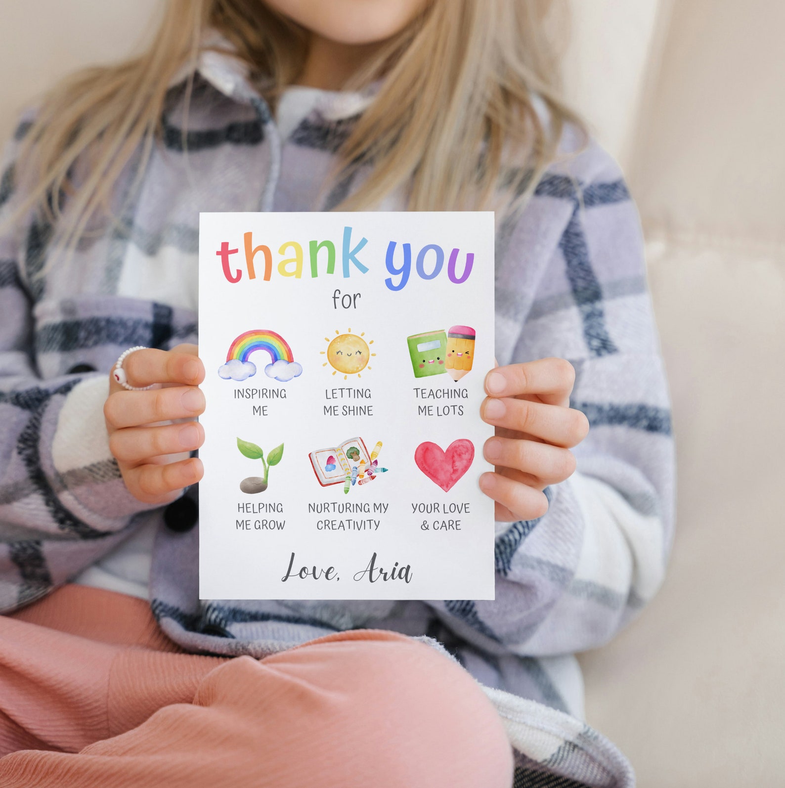 Editable Teacher Appreciation Card Thank You Card for Preschool Nursery ...