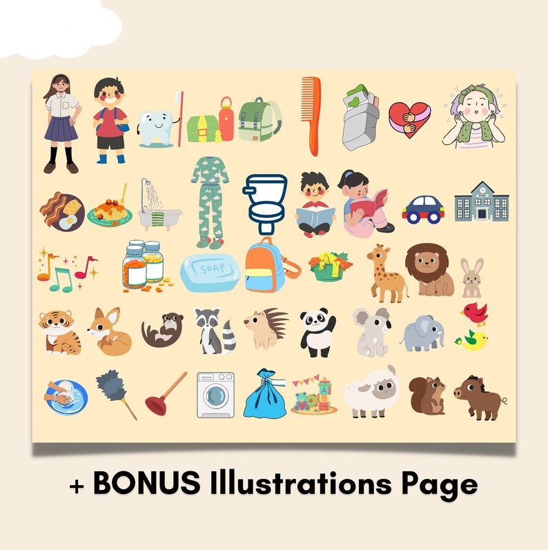 Kids & Toddlers Interactive Routine Chart Printable Animals - Etsy