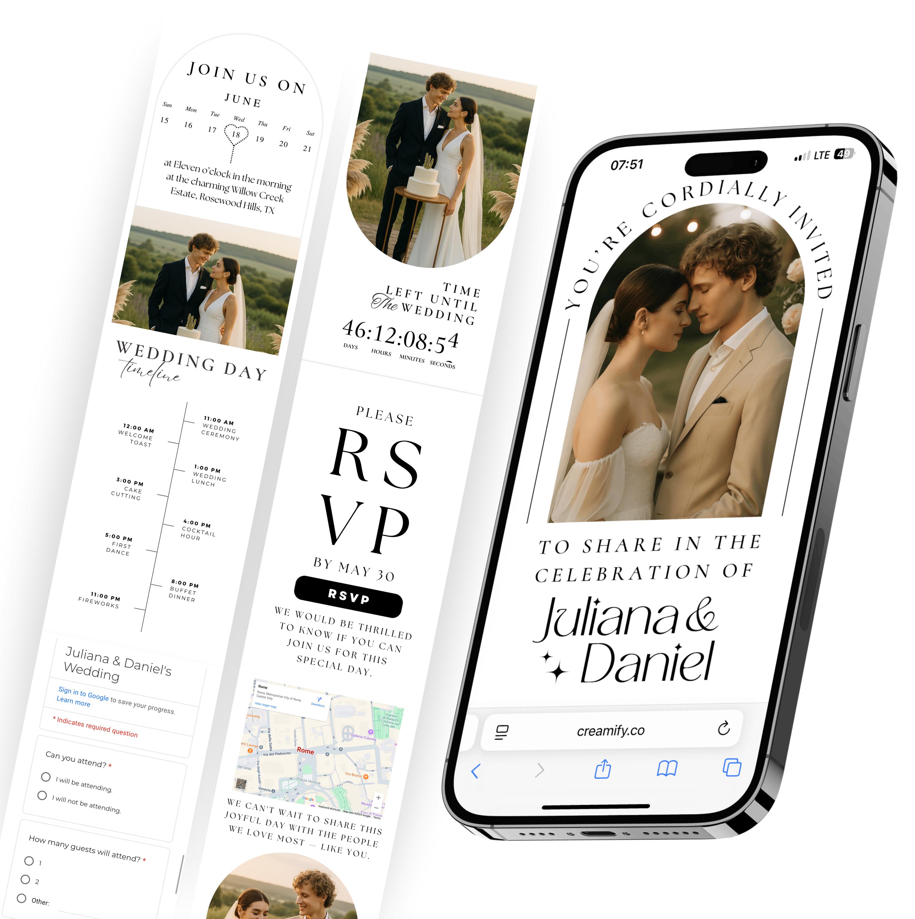 Editable Wedding RSVP Website Template: Digital Invite, Google Form (canva) - Etsy