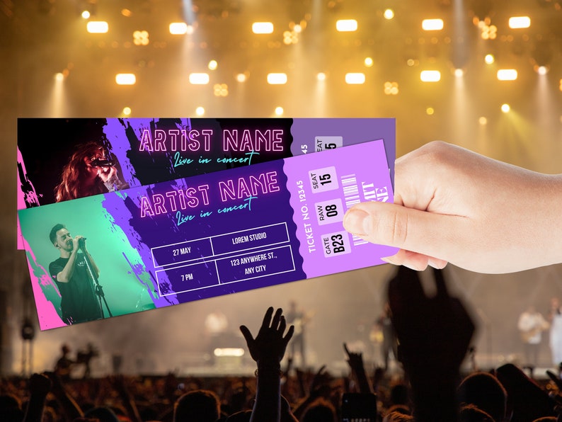 Editable Concert Ticket • Customizable Event Ticket Template ...