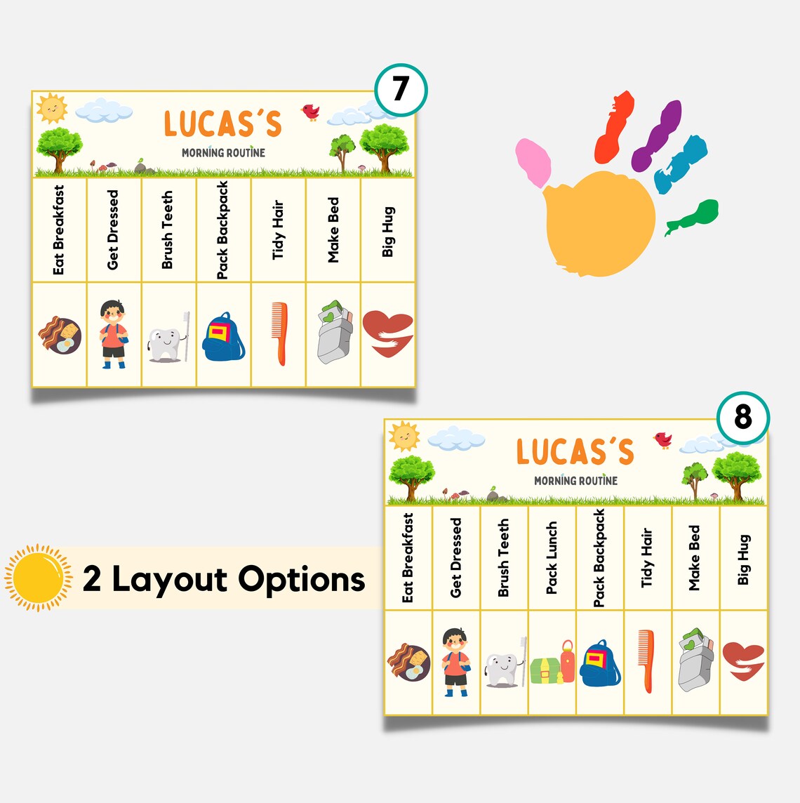Morning Routine Charts Printable Routines Editable Checklist ...