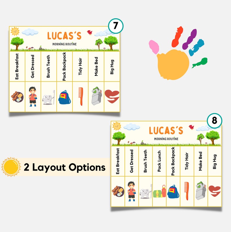 Morning Routine Charts • Printable Routines • Editable Checklist ...