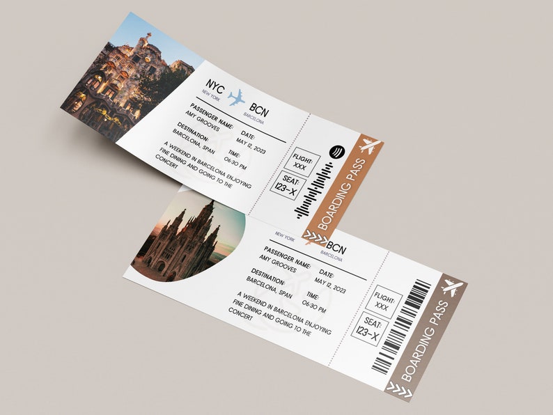 Editable Boarding Ticket Template Bundle Surprise Airline - Etsy