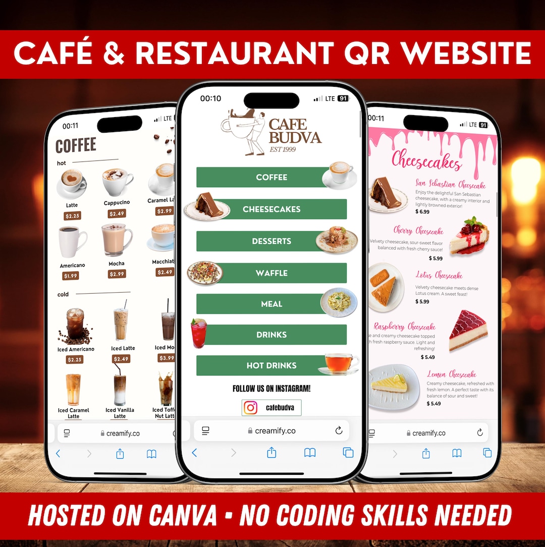 Cafe & Restaurant QR Code Menu | Customizable Digital Menu ...