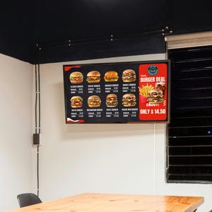 Digital Menu Board for Burger Shop | Fast Food Combo Meal Screen ...