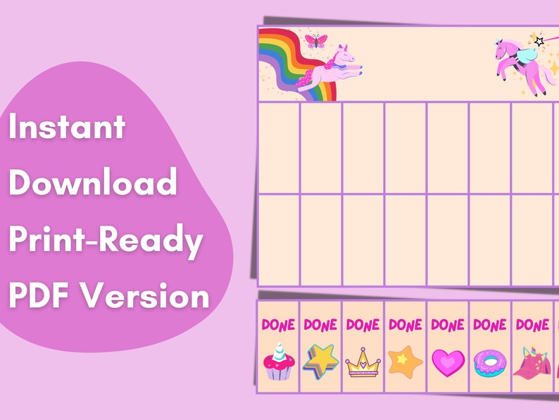 Interactive Routine Chart Bundle Printable Unicorn Themed - Etsy