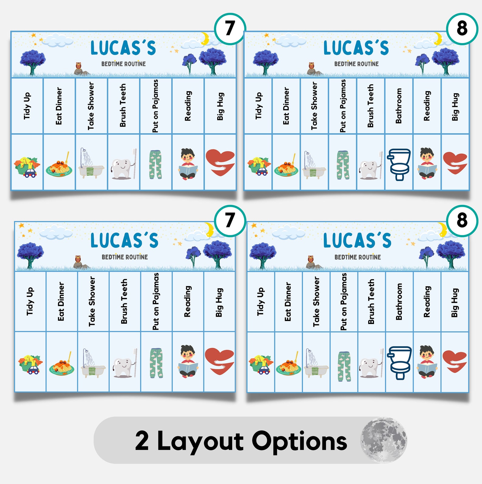 Editable Bedtime Routine Chart: Kids Checklist (printable PDF) - Etsy