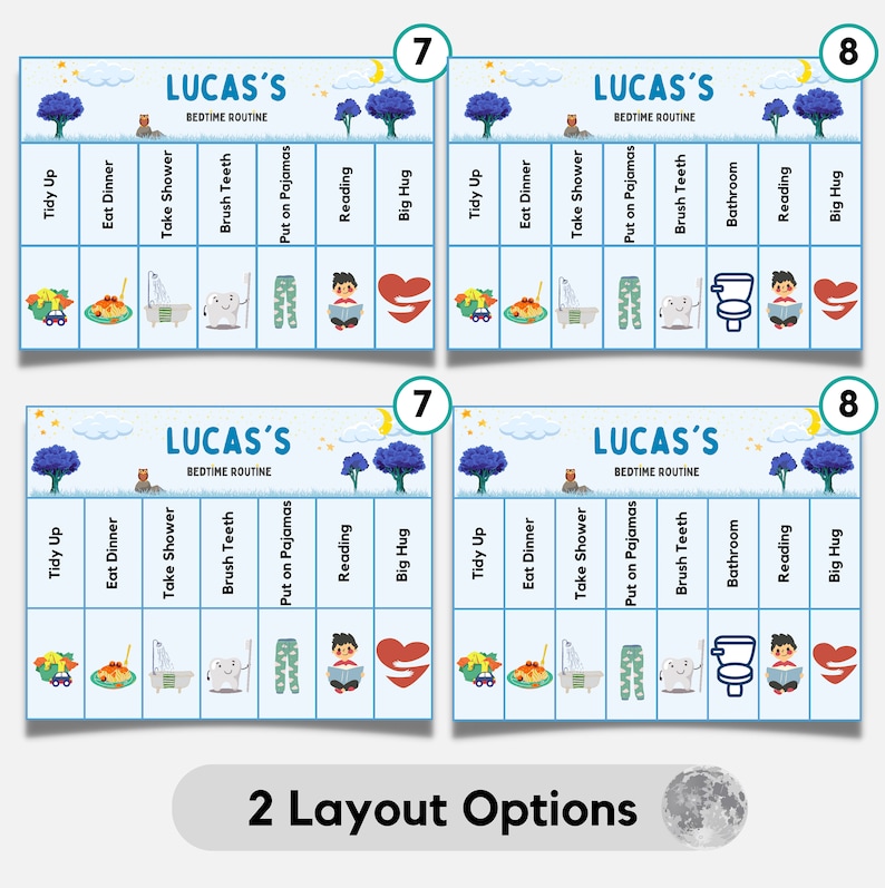 Editable Bedtime Routine Chart: Kids Checklist (printable PDF) - Etsy