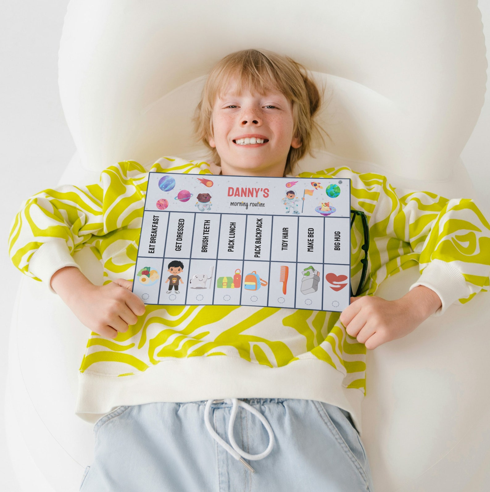 Kids Interactive Routine Chart Bundle Printable Space Themed Flip Chart ...