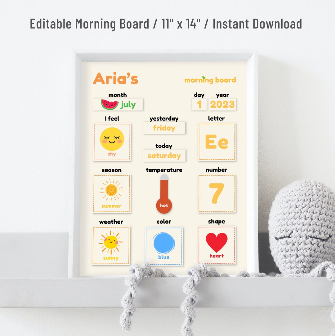 Editable Morning Board - Circle Time Cards - Toddler Routine Chart ...