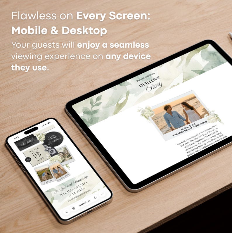 Alabaster White Wedding Website Template | Elegant RSVP | Sage Green ...