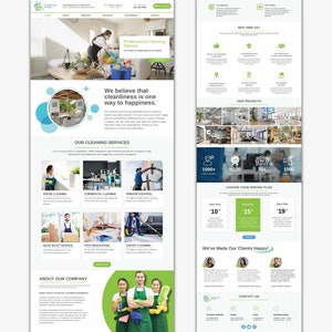 Cleaning Business Website Template: Editable Canva Design - Etsy