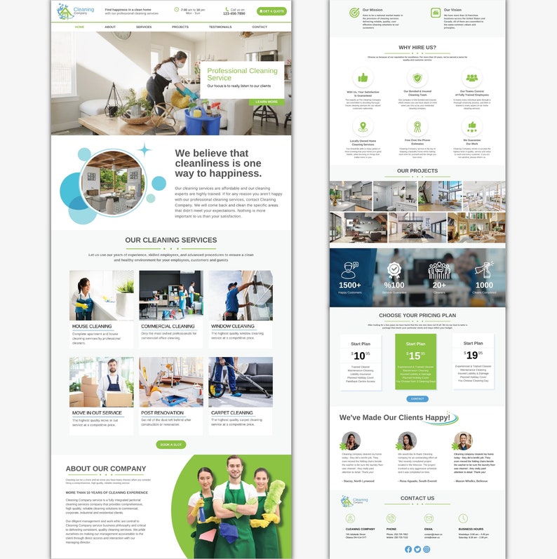 Cleaning Business Website Template: Editable Canva Design - Etsy