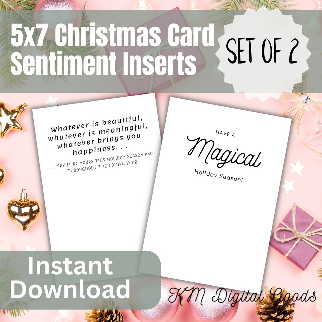 Christmas Card Printable Insert Digital Holiday Card Greeting Card ...