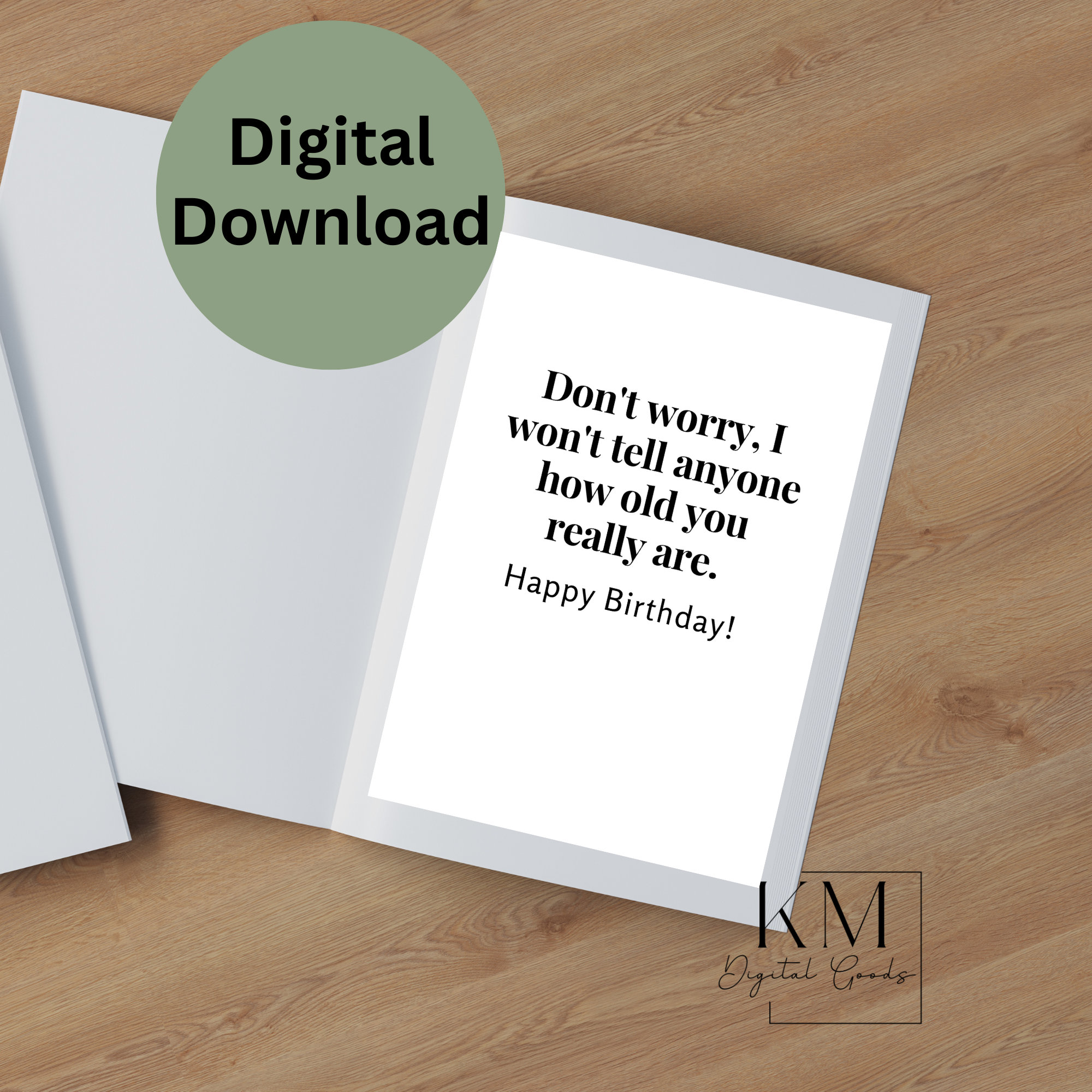 Birthday Card Printable Insert Digital Birthday Card Greeting Card ...