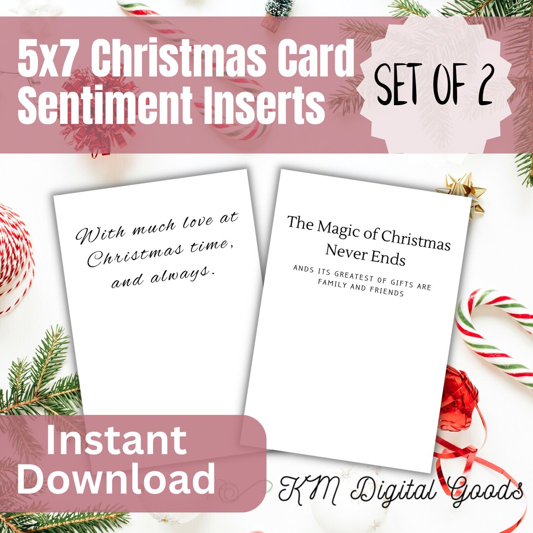 Christmas Card Printable Insert Digital Holiday Card Greeting Card ...