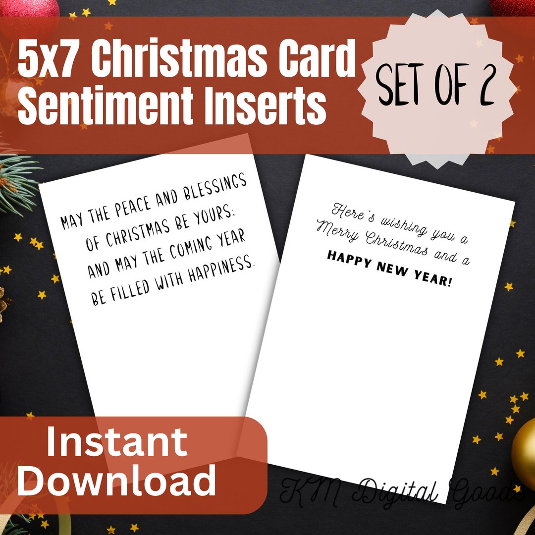 Christmas Card Printable Insert Digital Holiday Card Greeting Card ...