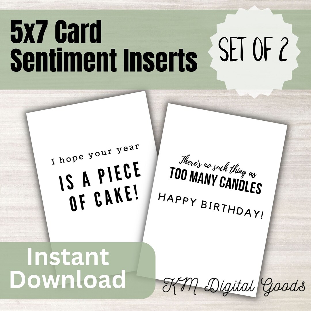 Birthday Card Printable Insert Digital Birthday Card Greeting Card ...